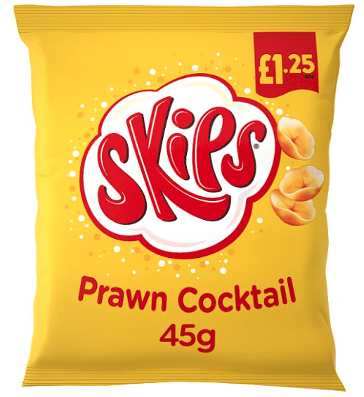 Skips Prawn Cocktail Crisps 45g Box of 16 Bags