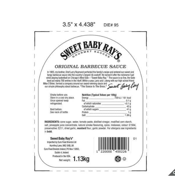 Sweet Baby Rays Original BBQ Sauce 1 13Kg