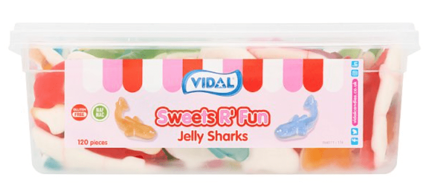 Vidal Sweets R Fun Jelly Sharks 120 Pieces 720g