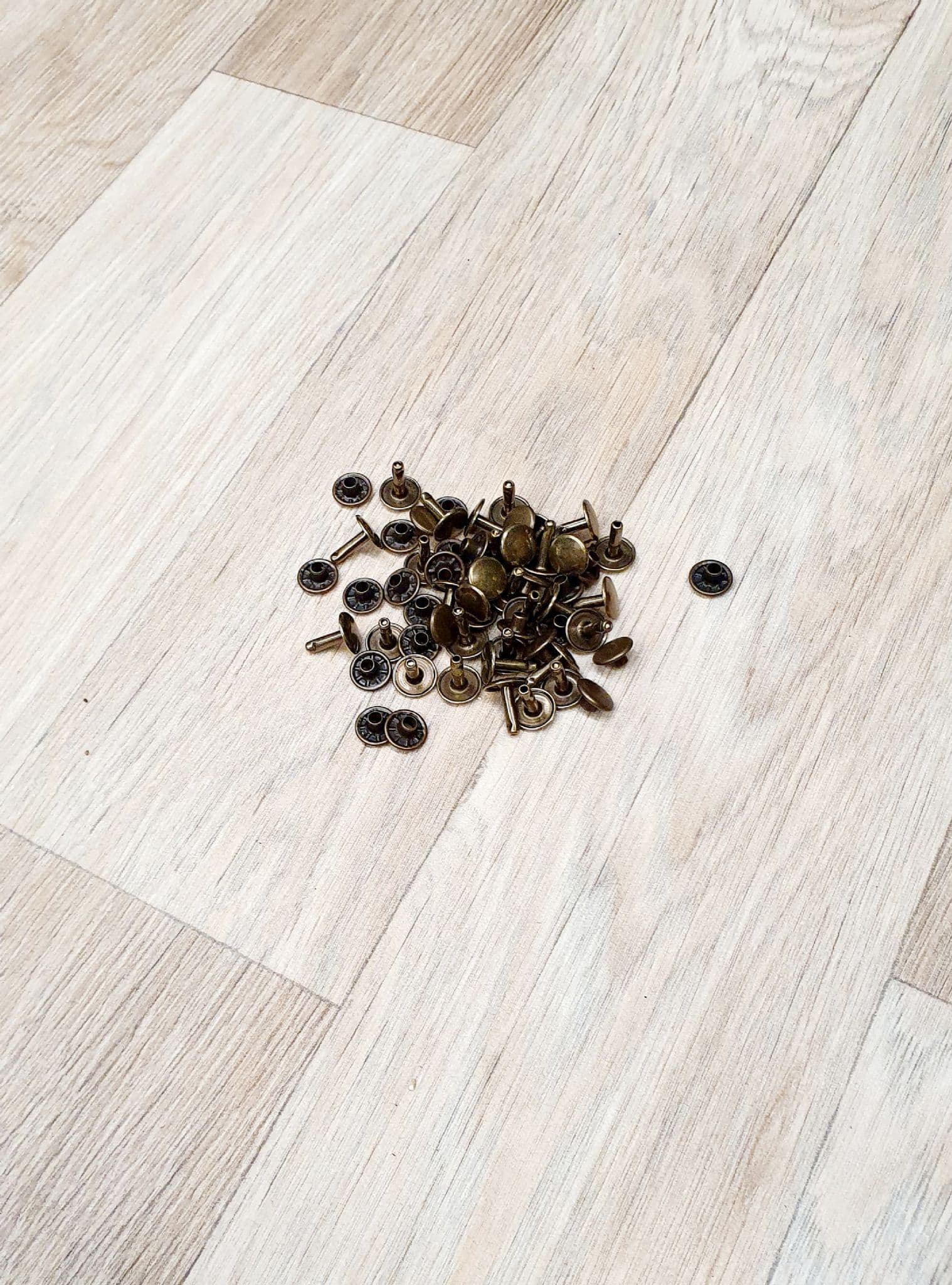 12mm Antique Brass Double Capped Rivets