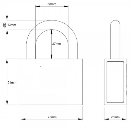 ABS C13 Master Series Padlock - Assembled to key code
