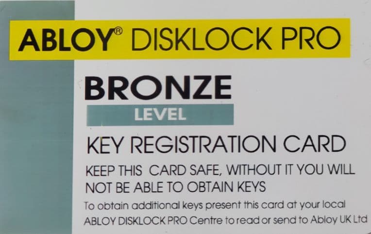 Genuine Abloy Disklock Pro Keys £8.50 - Next day delivery