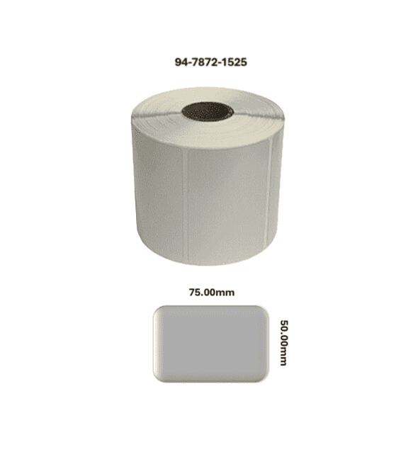 94-7872-1525 75 00mm x 50 00mm Satin Silver Polyester Labels