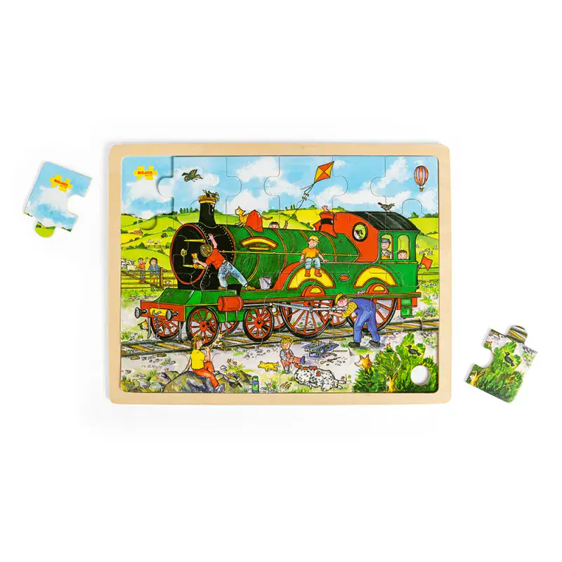 24 Piece Train Tray Puzzle Bigjigs Wooden Toys