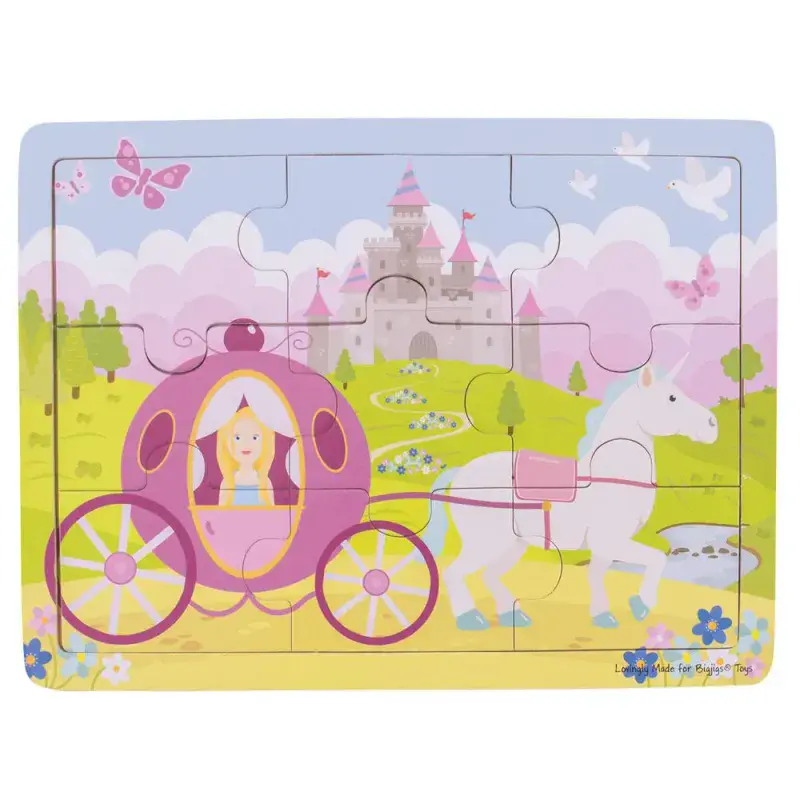 9 Piece Princess Tray Puzzle Bigjigs Wooden Toys