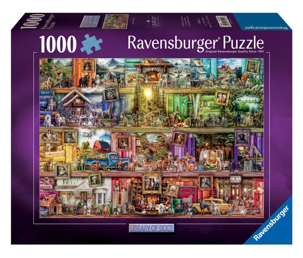 Library Of Dogs Ravensburger 1000 Piece Jigsaw Puzzle