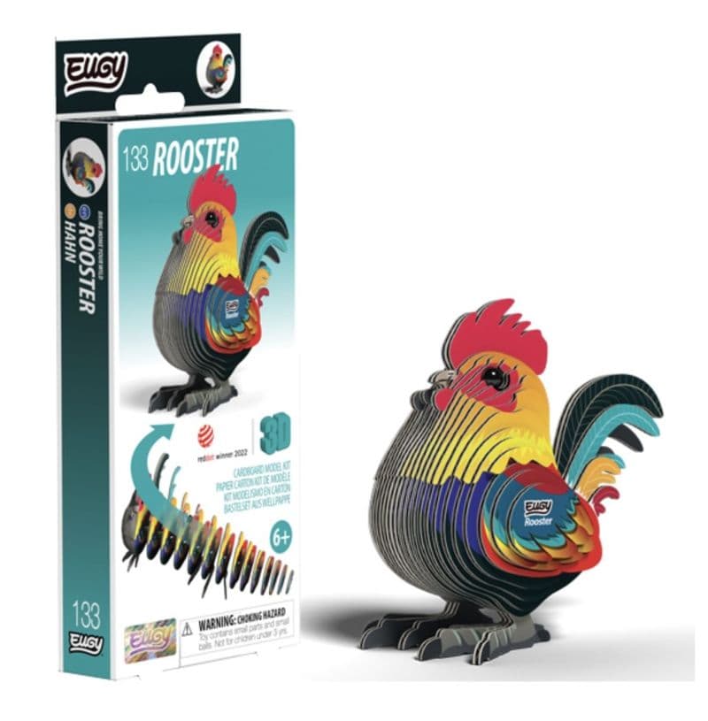 Rooster Eugy 3D Cardboard Model Kit