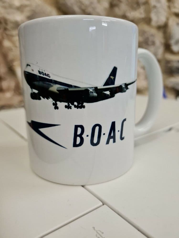 BOAC British Oversea Airways Corporation Boeing 747 Aircraft cup mug ...