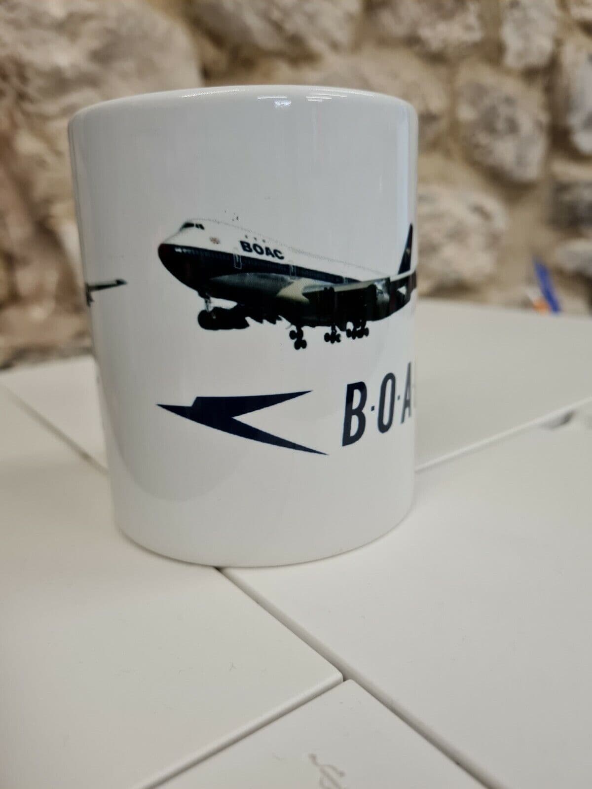 BOAC British Oversea Airways Corporation Boeing 747 Aircraft cup mug ...