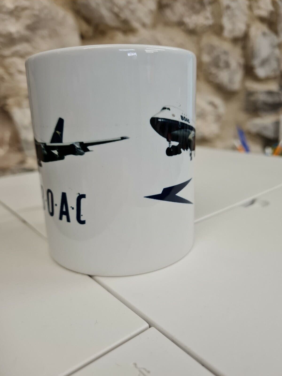 BOAC British Oversea Airways Corporation Boeing 747 Aircraft cup mug ...