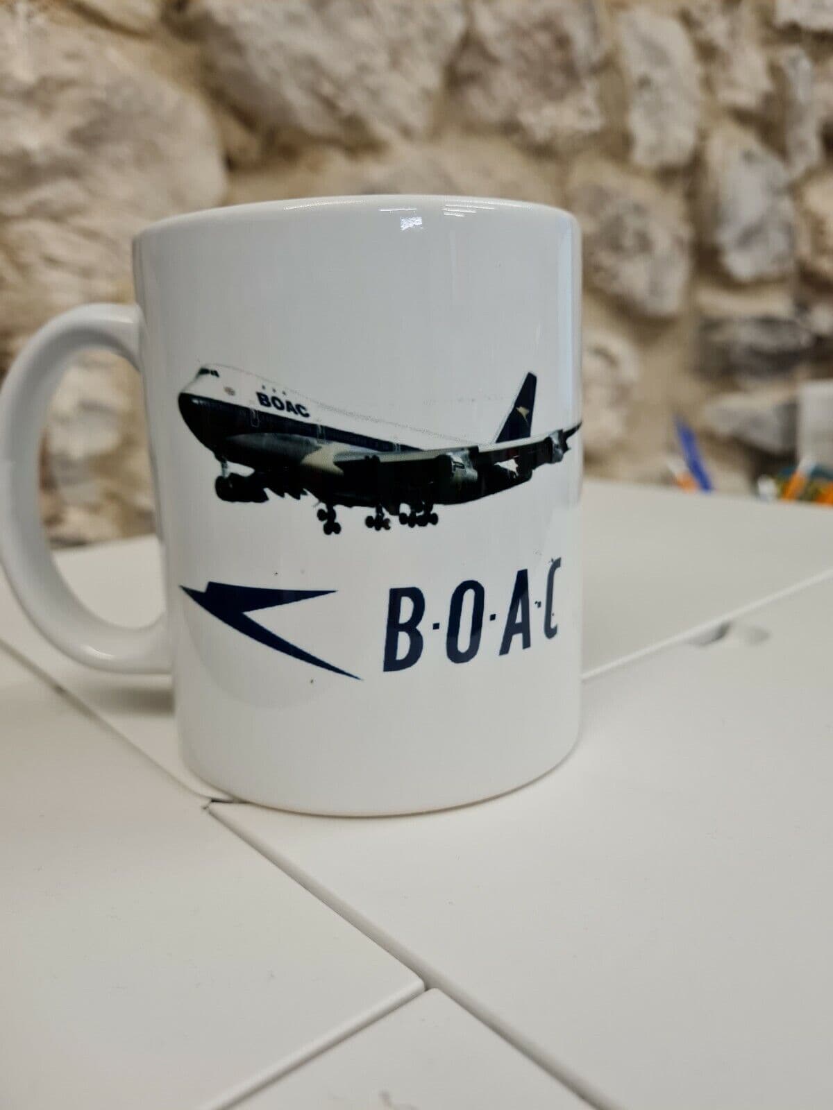 BOAC British Oversea Airways Corporation Boeing 747 Aircraft cup mug ...