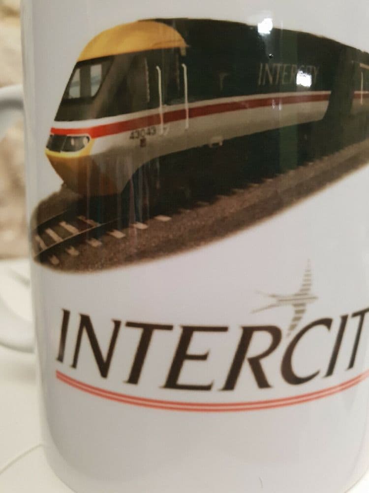 British Rail Class 43 Intercity Swallow mug cup HST 1990s livery