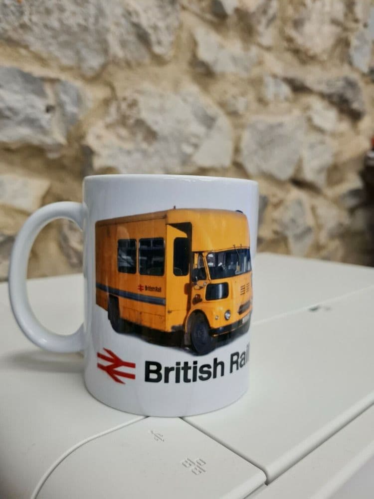 British Rail Leyland FG Crew Bus cup mug train Network Rail Railway ...
