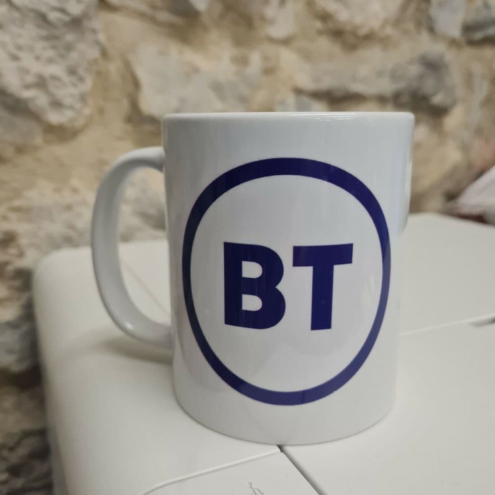 British Telecom mug cup 2020s logo BT