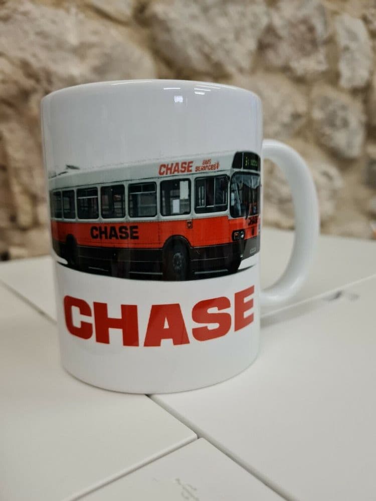 Chase Buses Transport Bus Cup Mug logo Leyland National Black Country ...