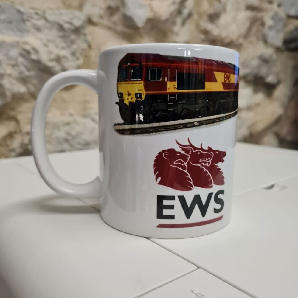 Class 66 EWS Railway Cup Mug Freightliner Network British Rail Colas ...