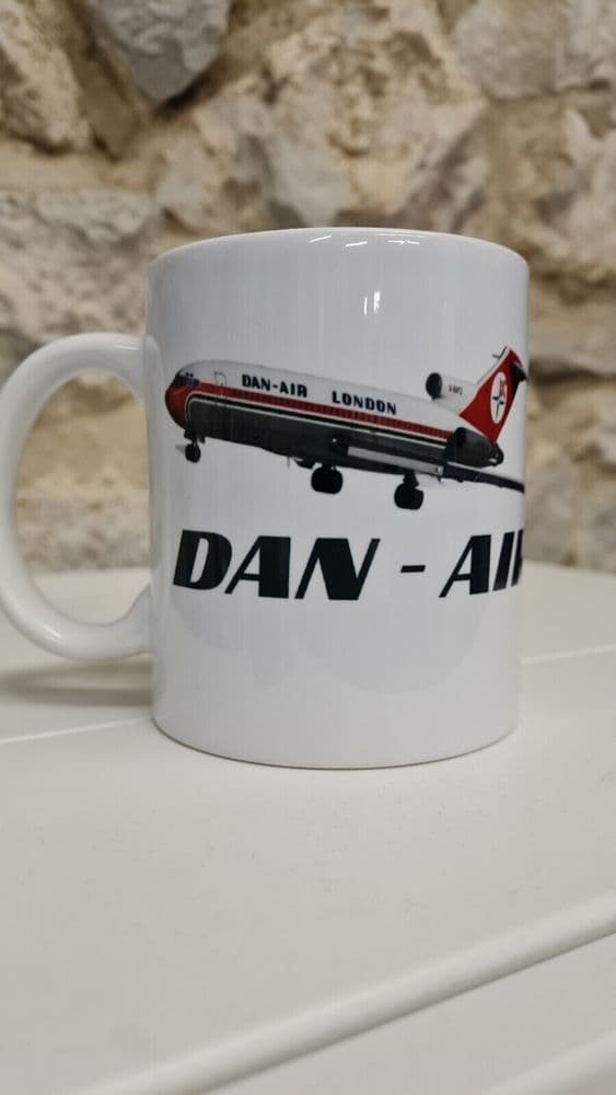 Dan Air Airways Boeing 727 Aircraft cup mug 1960s branding