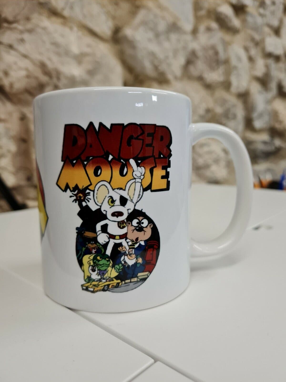 Dangermouse 1980s TV mug cup Danger Mouse Penfold David Jason