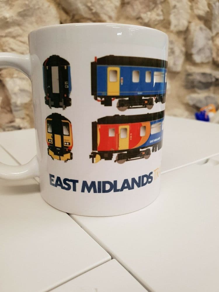 East Midlands Livery Class 156 train Network British Rail Railway Cup Mug