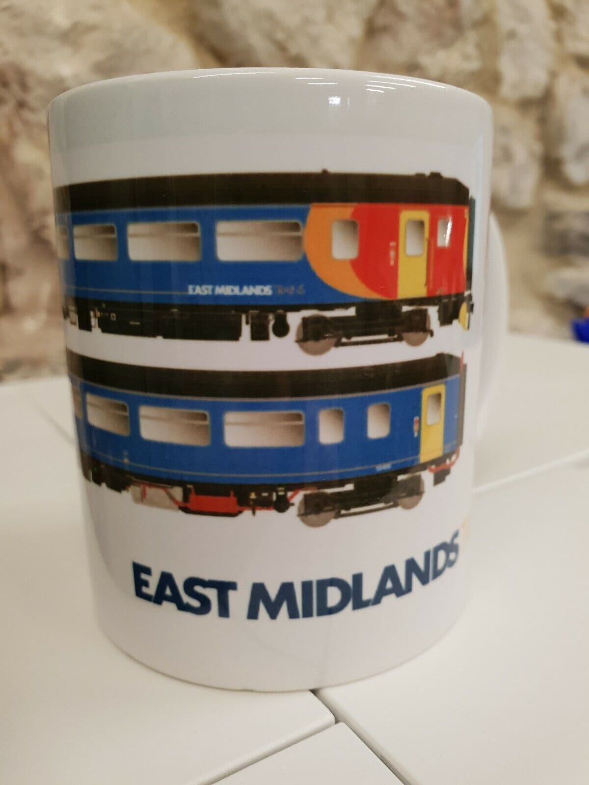 East Midlands Livery Class 156 train Network British Rail Railway Cup Mug