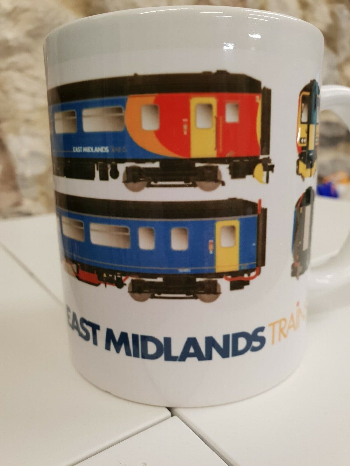 East Midlands Livery Class 156 train Network British Rail Railway Cup Mug