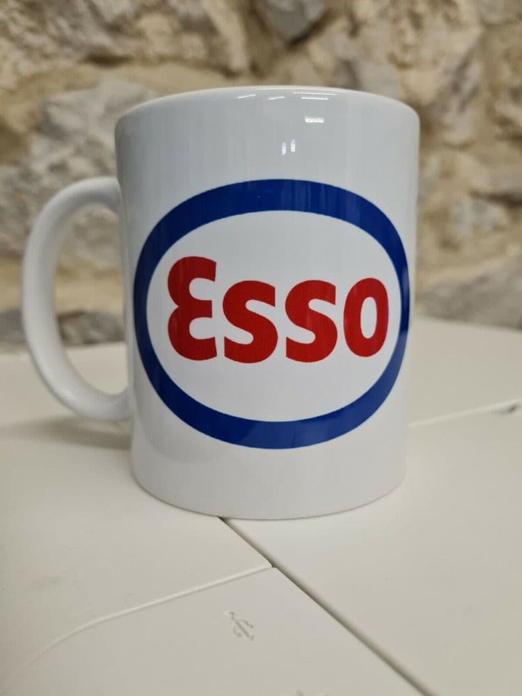 Esso Petrol Oil mug cup retro vintage nostalgia motor racing ExxonMobil