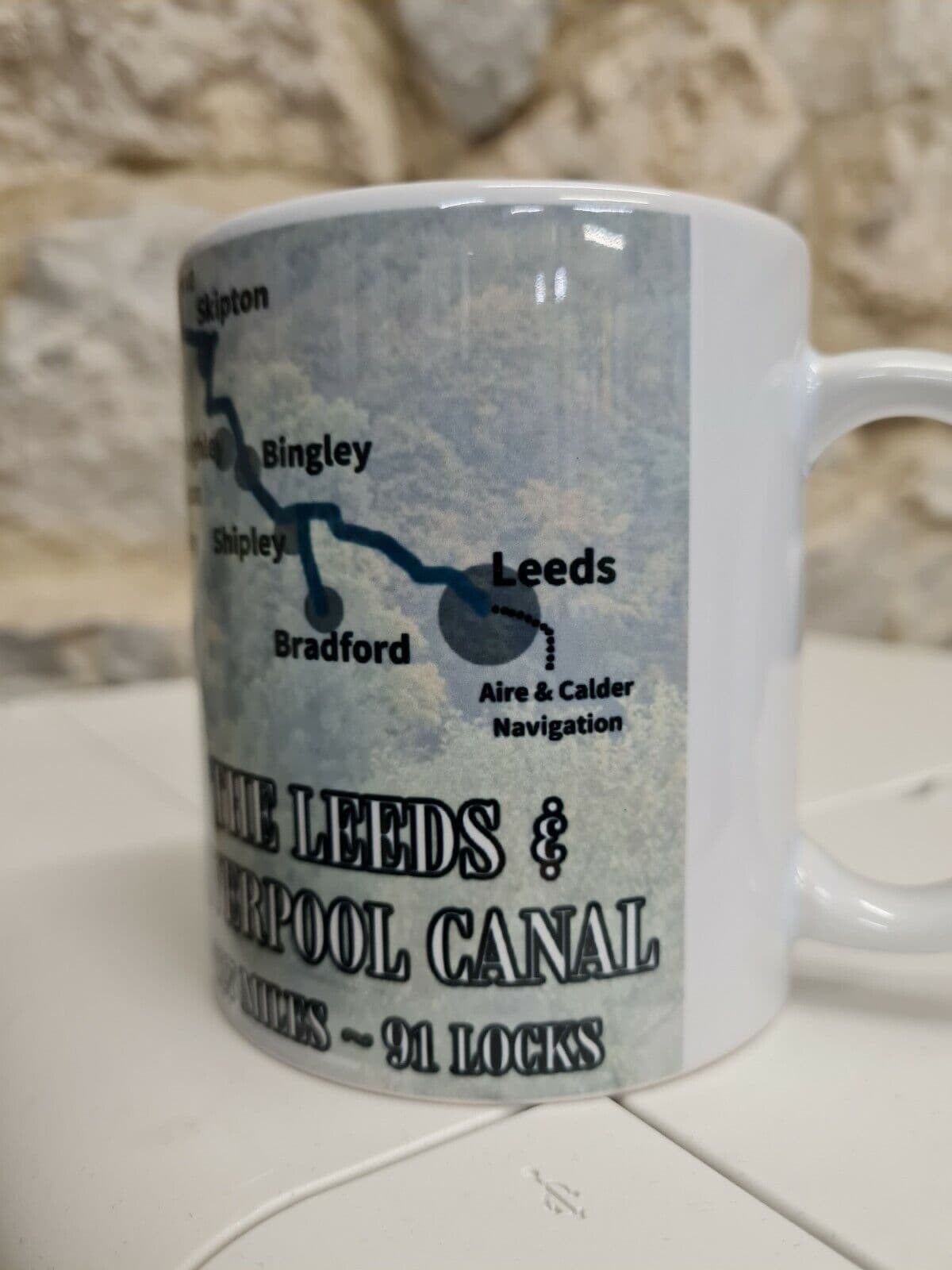 Leeds and Liverpool Canal Route map mug cup perfect gift souvenir