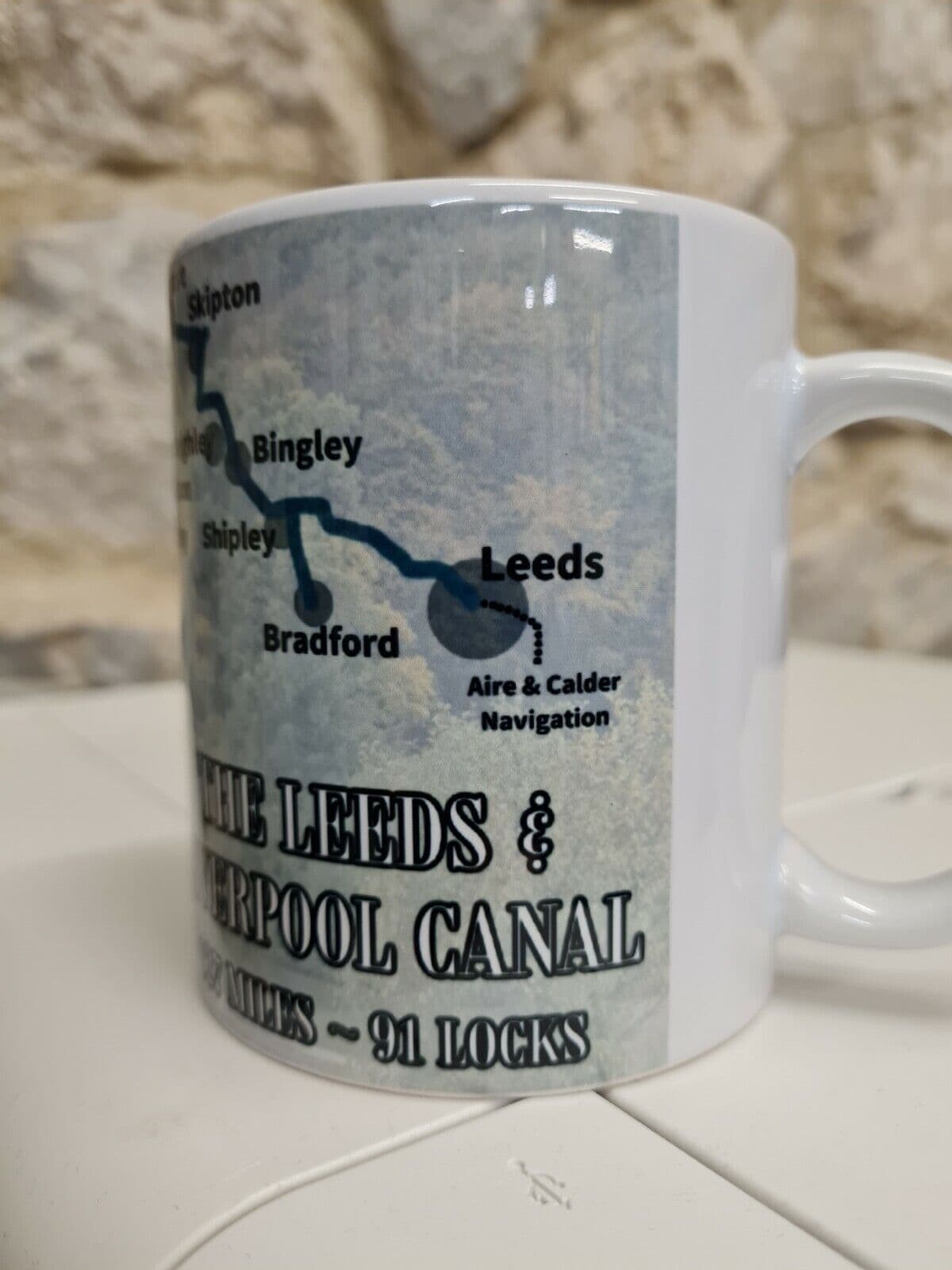 Leeds and Liverpool Canal Route map mug cup perfect gift souvenir