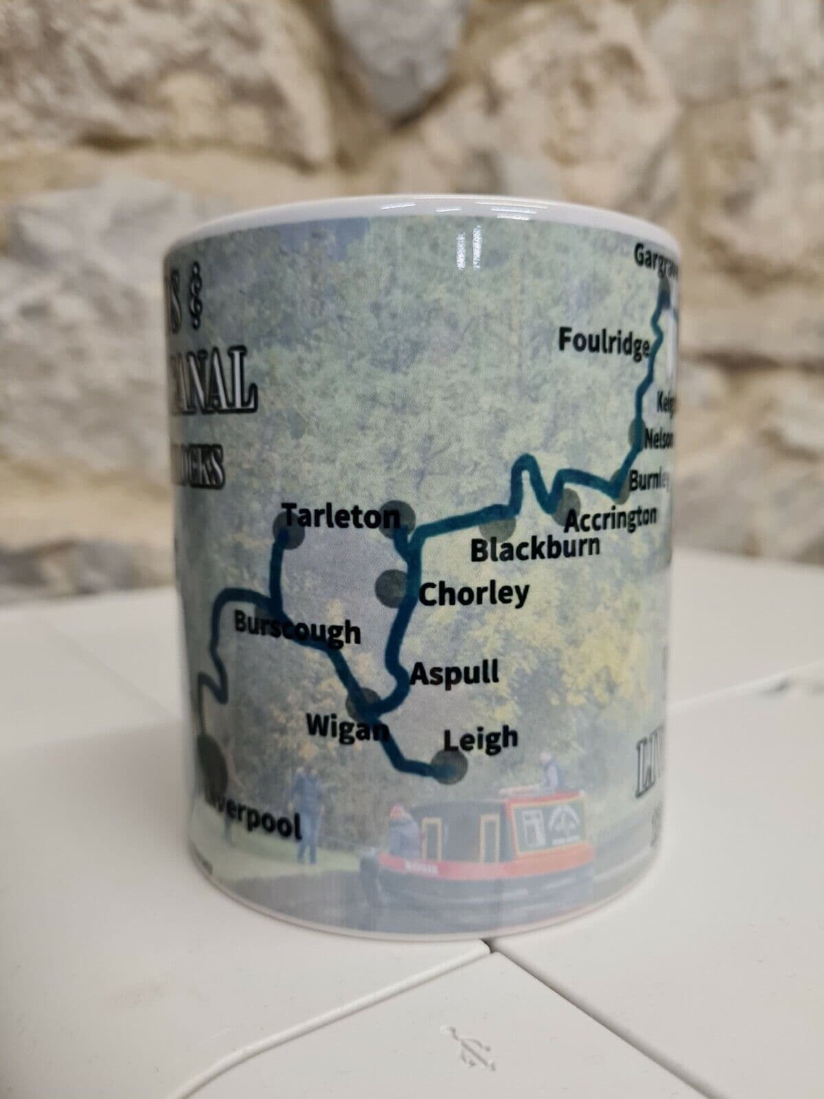 Leeds and Liverpool Canal Route map mug cup perfect gift souvenir