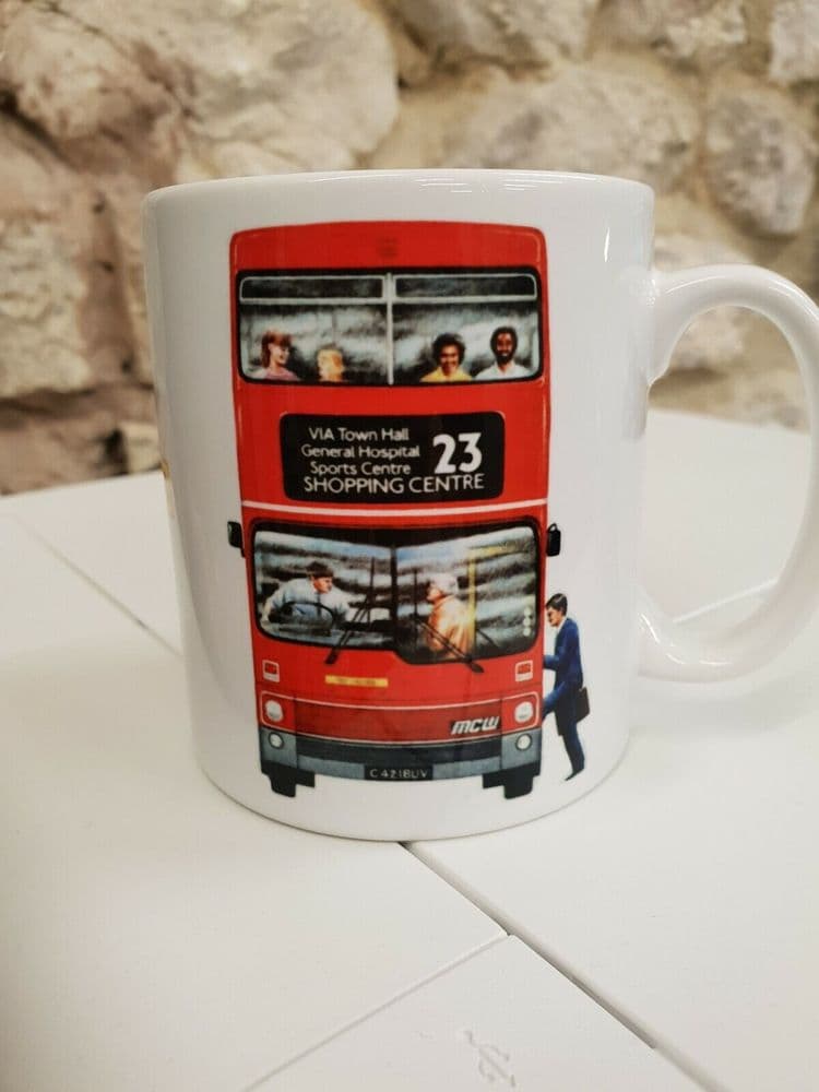 London Buses Bus Cup Mug 1980s logo MCW Metrobus Graphic