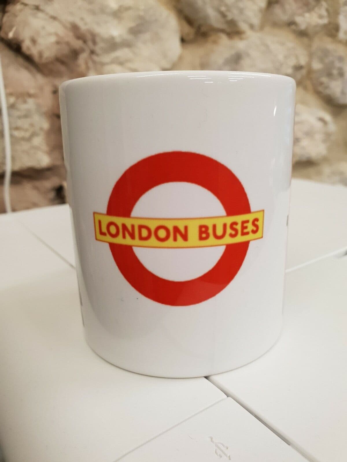 London Buses Bus Cup Mug 1980s logo MCW Metrobus Graphic