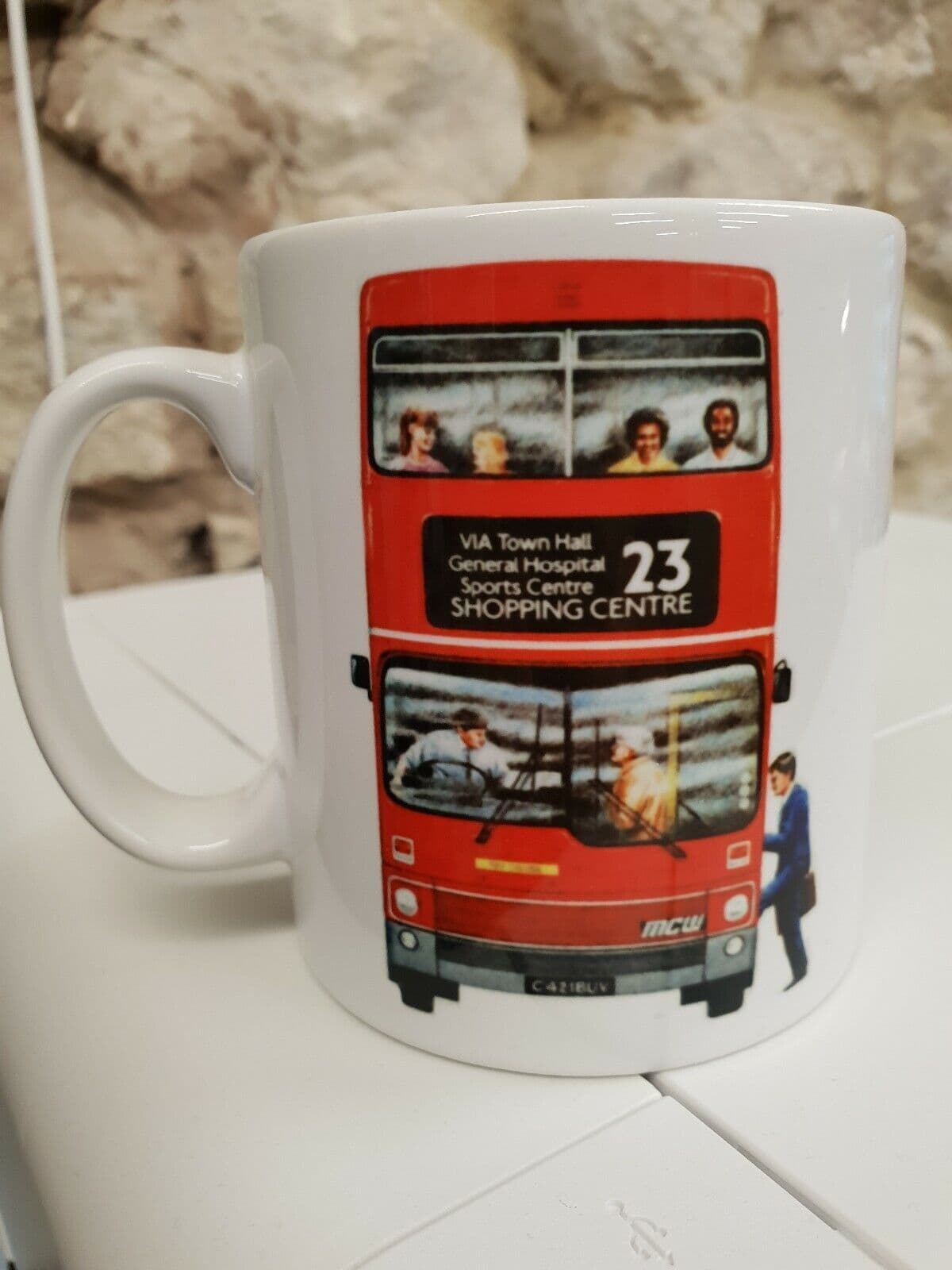 London Buses Bus Cup Mug 1980s logo MCW Metrobus Graphic