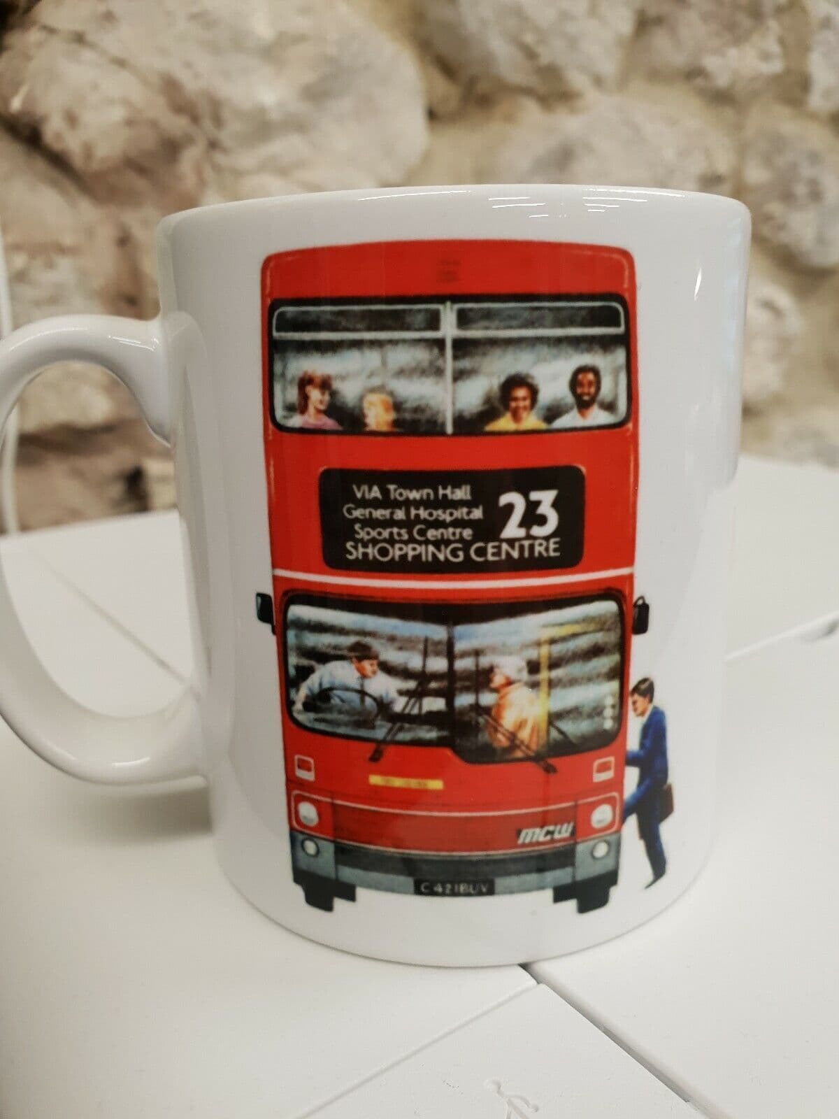 London Buses Bus Cup Mug 1980s logo MCW Metrobus Graphic