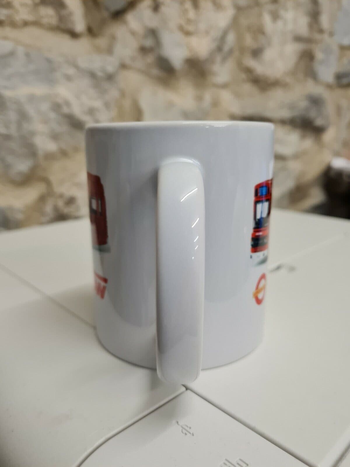 London Buses Red Arrow Bus Cup Mug 1980s Leyland National Graphic