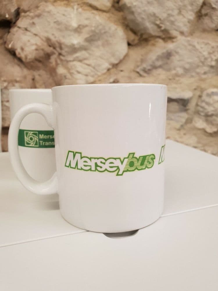 Merseybus Merseyside Transport Bus Cup Mug 1980s logo Liverpool buses