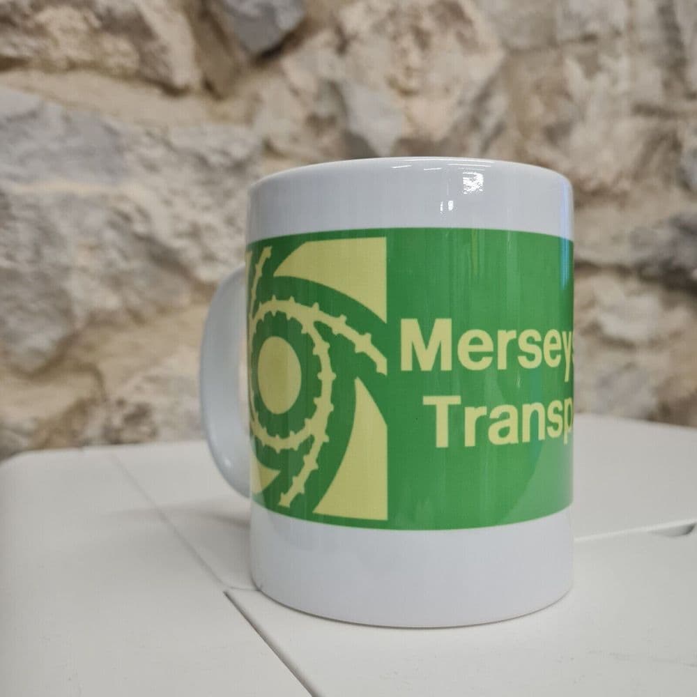 Merseyside Transport Bus Cup Mug 1970s logo Merseybus Liverpool