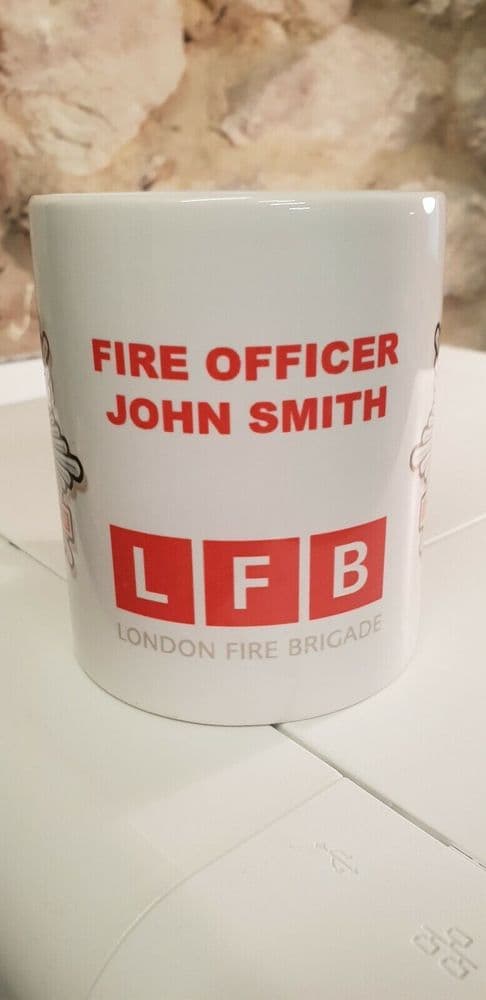 Personalised Fire Fighter Officer with Brigade Motif Cup Mug gift all ...
