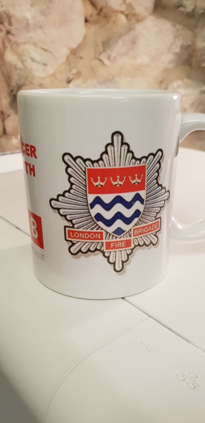 Personalised Fire Fighter Officer with Brigade Motif Cup Mug gift all ...