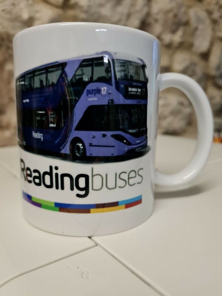 Reading Buses new logo and livery bus mug cup buses transport