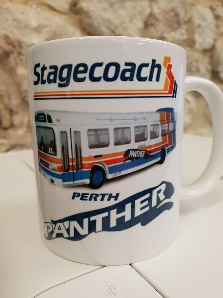 Stagecoach Bus Perth Panther Cup Mug 1990s logo Leyland National driver