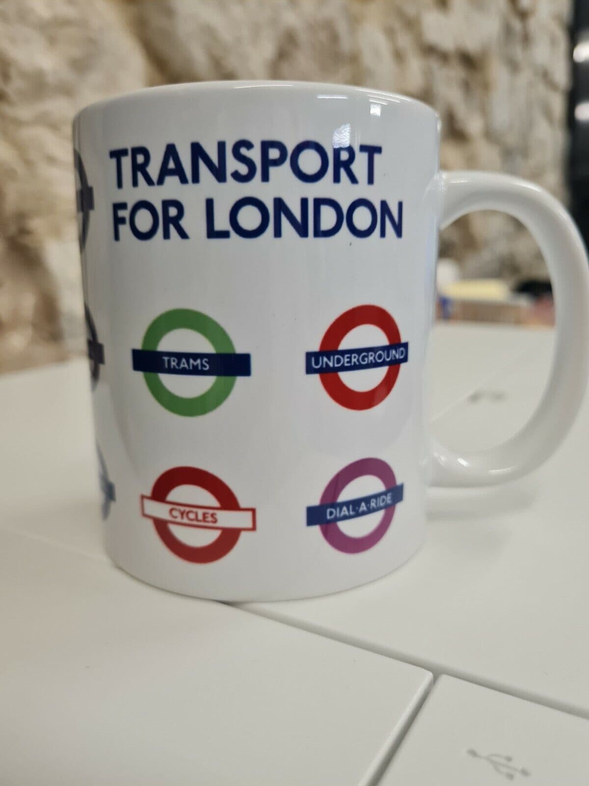 TfL Roundels logos mug cup Transport for London bus underground rail etc