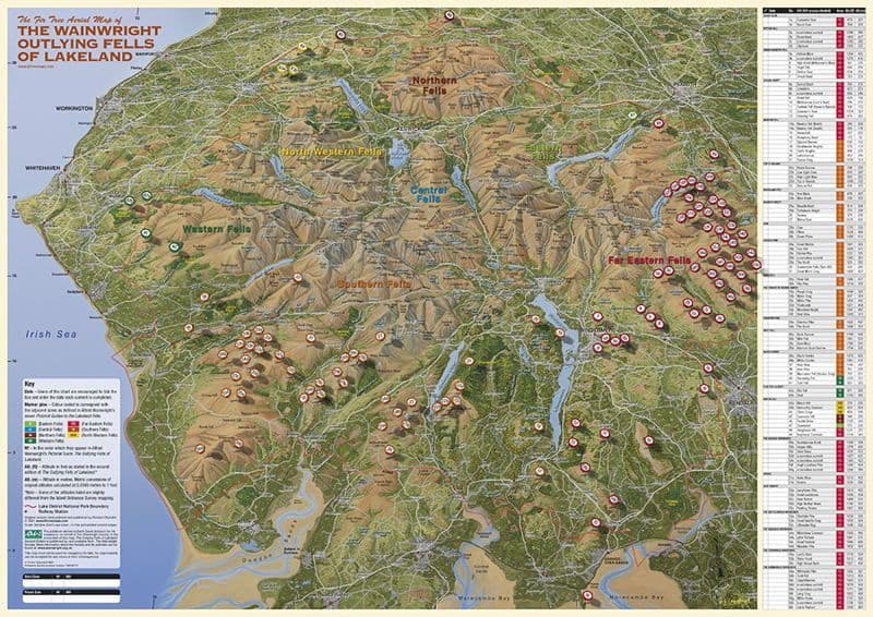 Fir Tree Aerial Map Wainwright Outlying Fells of the Lake District ...