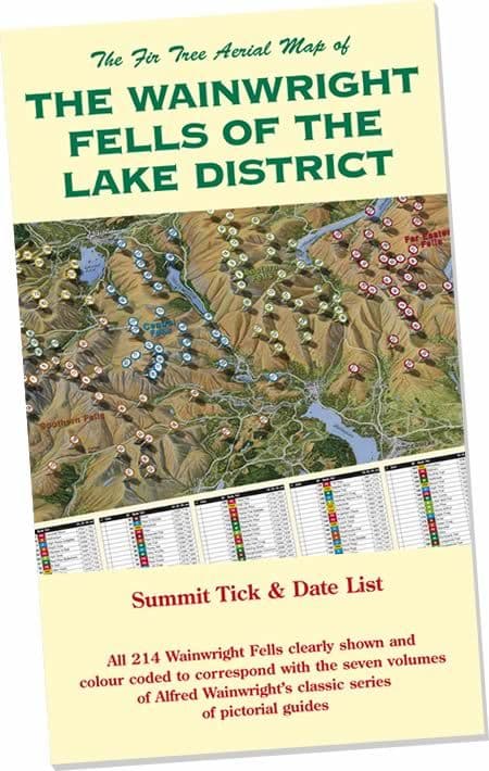 Fir Tree Map - Wainwright Fells of The Lake District - Paper folded