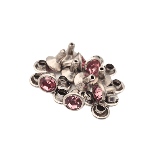 7mm Pink Crystal Rivets x 10