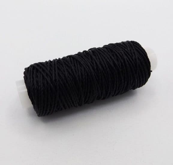 Strong Waxed Polyester Thread - Black 22M