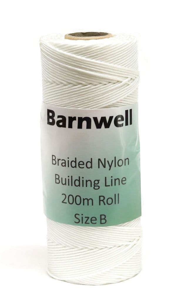 Barnwell Braided Nylon Building Line 200m Roll Size B - Thicker