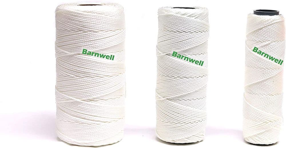 Barnwell Braided Nylon String Line - White 250ft - 1000ft