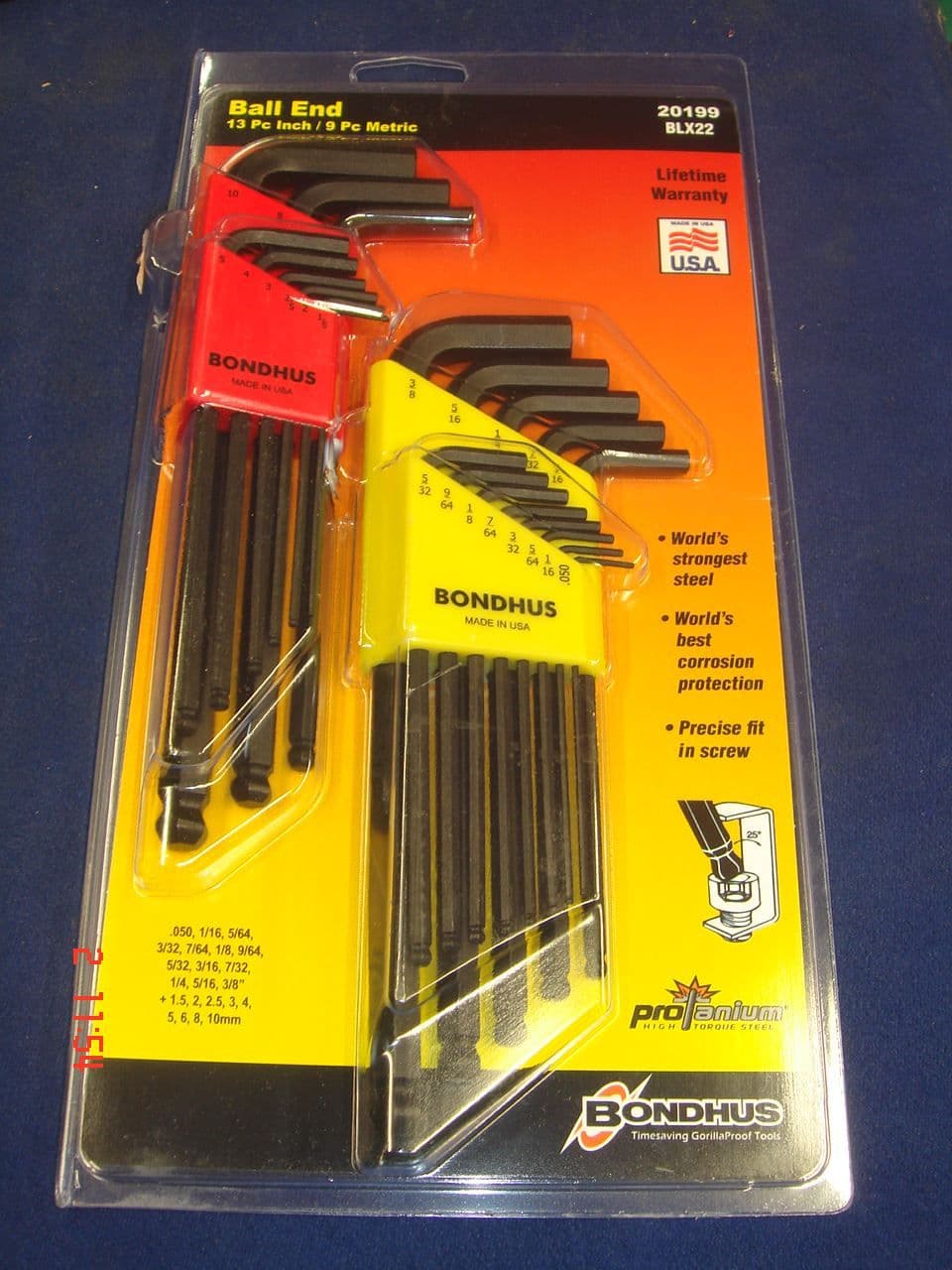 Bondhus Metric & Imperial BALL ENDED Hex Hexagon Allen Key Sets 1 5 - 10mm 50 - 3/8
