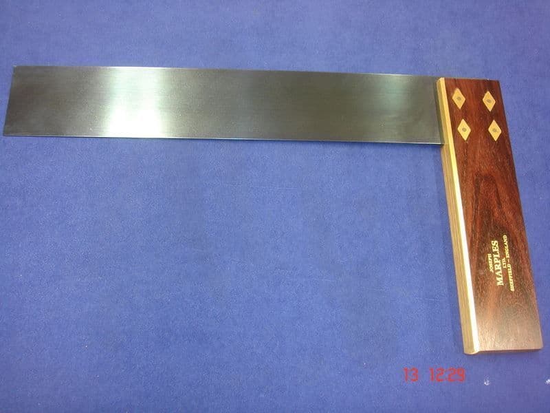 Joseph Marples Rosewood Carpenters Try Square 305mm 12" Brass Sheffield 19C