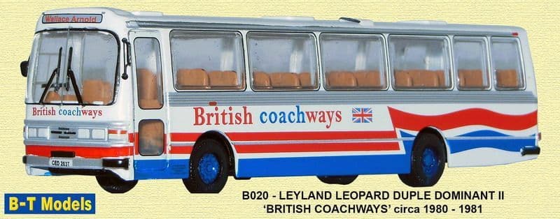 B T Models B020 1/76 Duple Dominant II Leyland Leopard Coach British ...